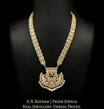 18k Gold and Diamond Polki Pankhi (fan) Necklace in Ranihaar / Patriha ...
